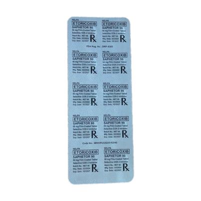 Etoricoxib (Saphetor 90) 90mg Film Coated Tablet 30's – Bambang ...