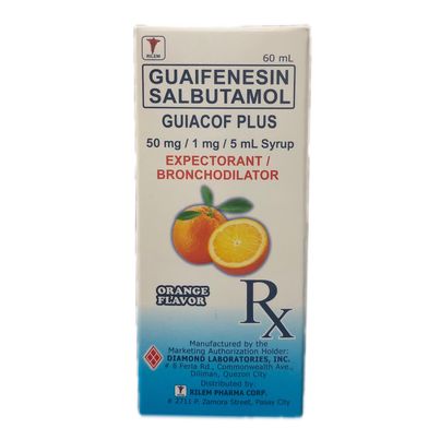 GUIACOF PLUS Guaifenesin Salbutamol 50mg/1mg/5ml Syrup 60ml – Bambang ...