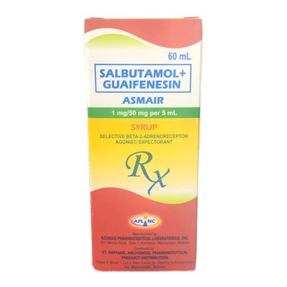 ASMAIR Salbutamol + Guaifenesin 1mg/50mg per 5 ml Syrup 60ml – Bambang ...