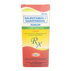 ASMAIR Salbutamol + Guaifenesin 1mg/50mg per 5 ml Syrup 60ml – Bambang ...