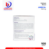 AMBICAL Calcium Mineral 500mg Tablet 100's – Bambang Pharmaceutical ...