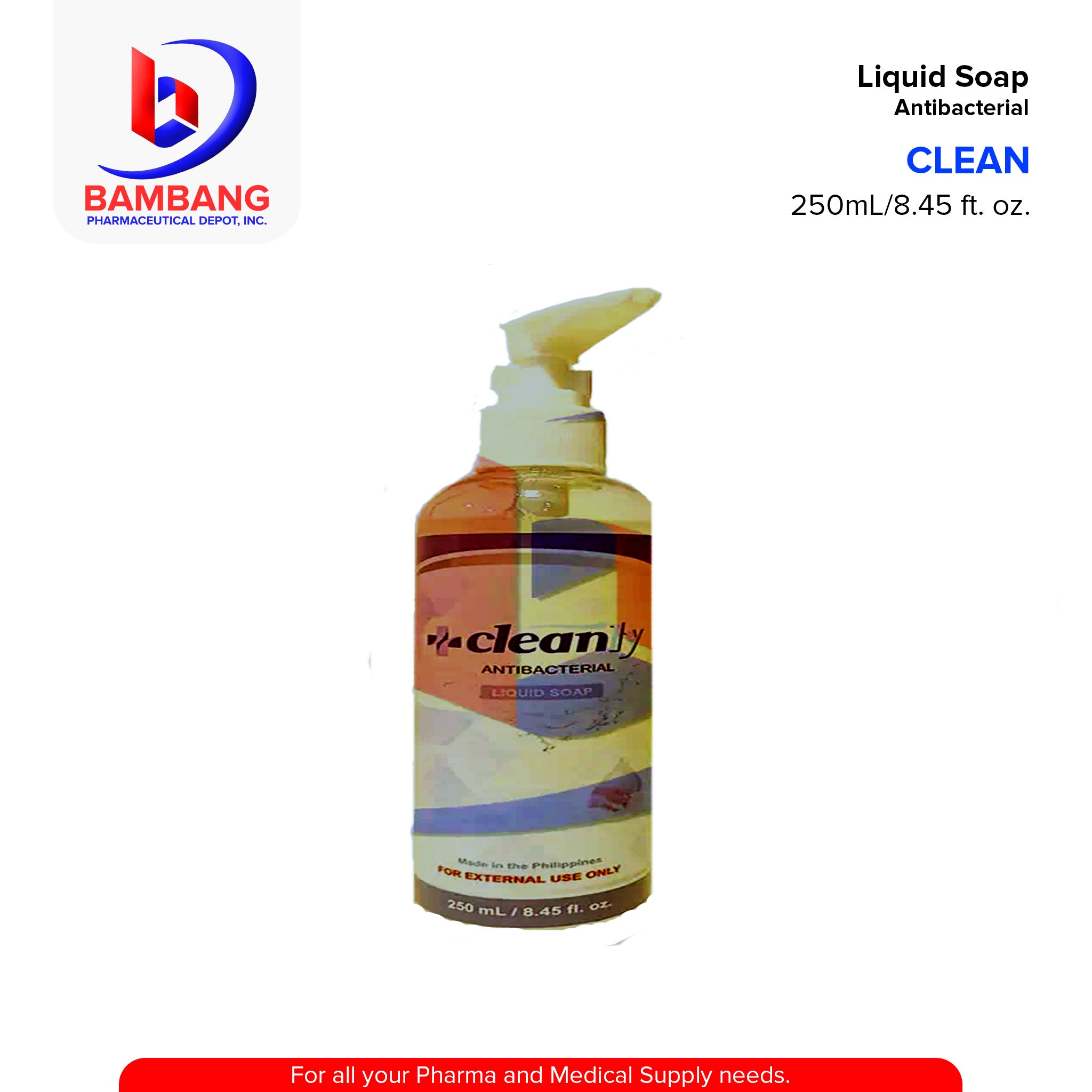 CLEANLY Antibacterial Liquid Soap 250ml / 8.45 fl. oz. – Bambang ...
