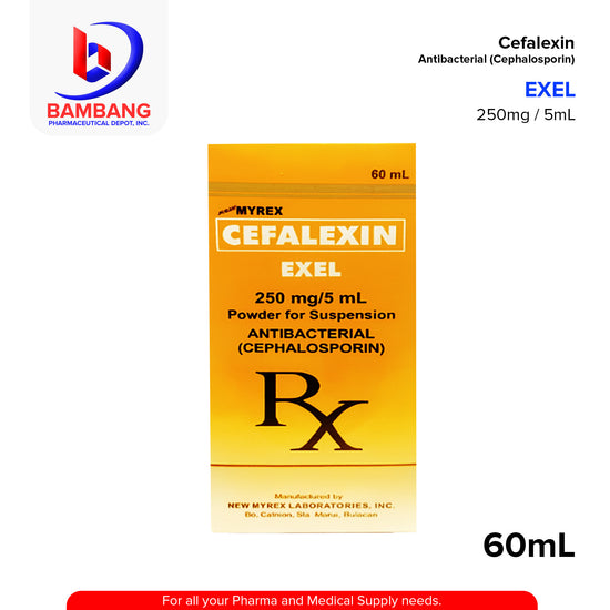 EXEL Cefalexin 250mg/5ml Anti Bacterial Cephalosporin Powder for Suspe ...