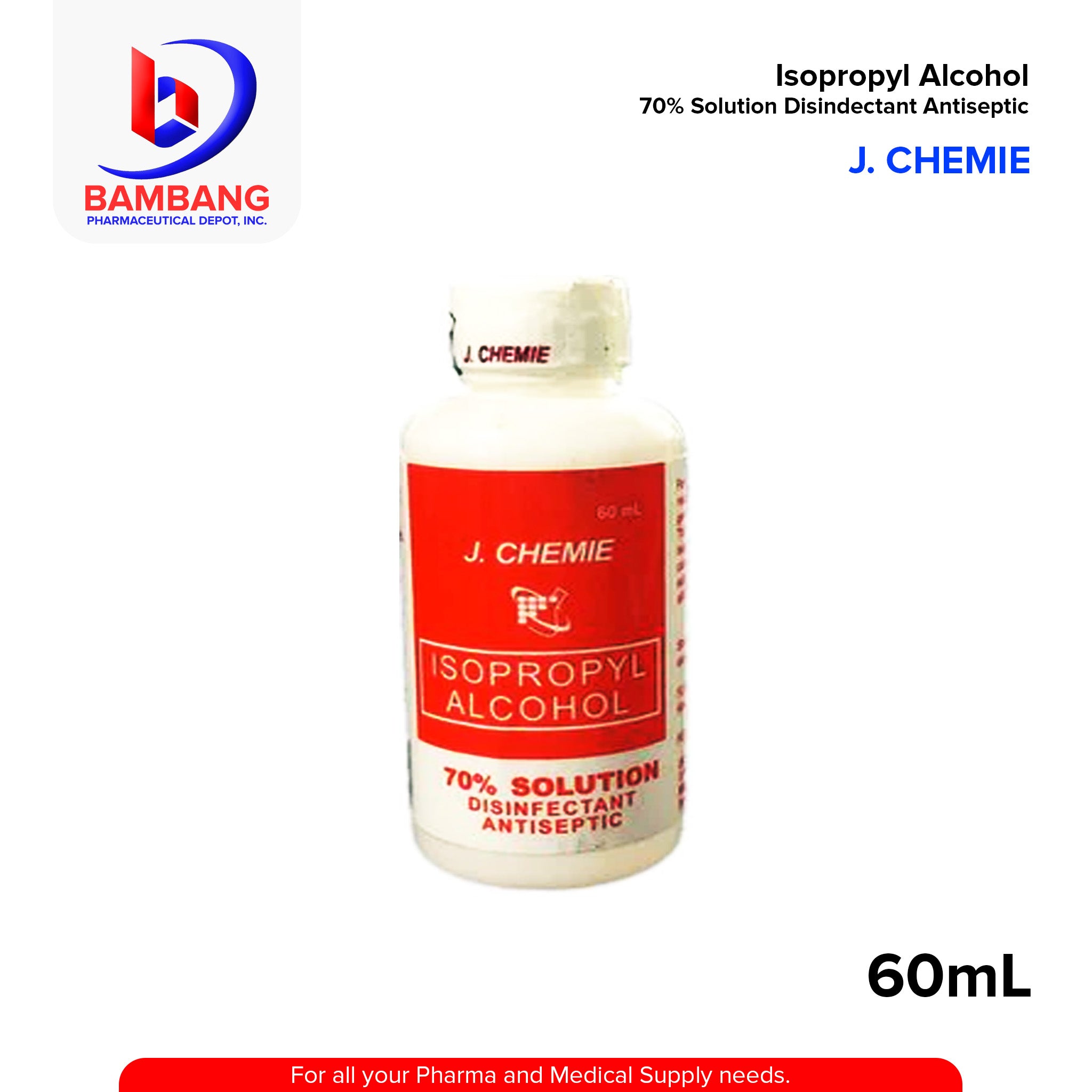 J CHEMIE Isopropyl Alcohol 70% Solution Disinfectant Antiseptic 60ml ...