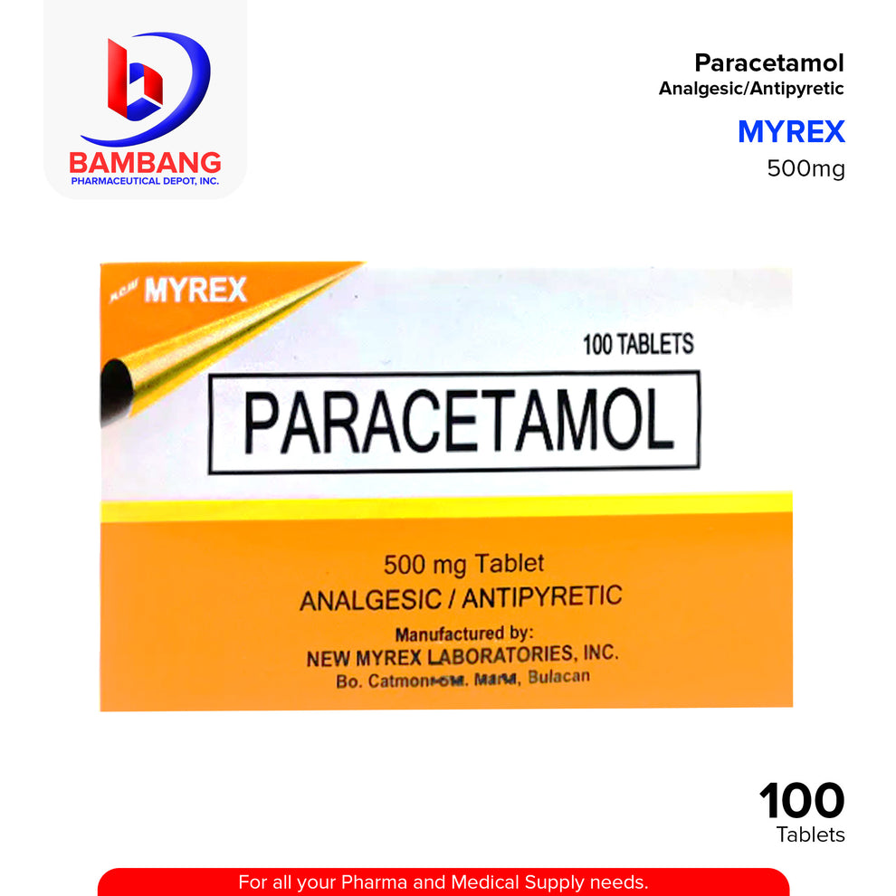 MYREX Paracetamol 500mg Tablet 100's – Bambang Pharmaceutical Depot Inc.