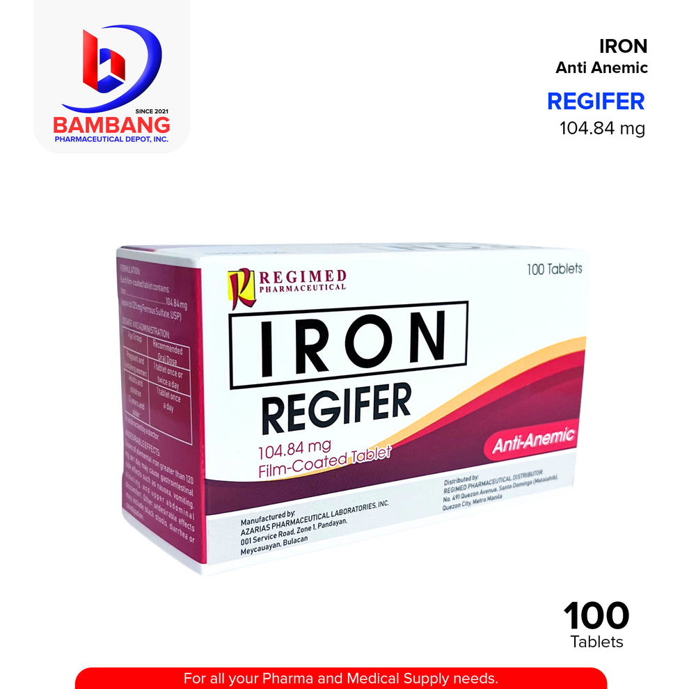 REGIFER Iron Film Coated Tablet Anti-Anemic 104.84 mg 100's – Bambang ...