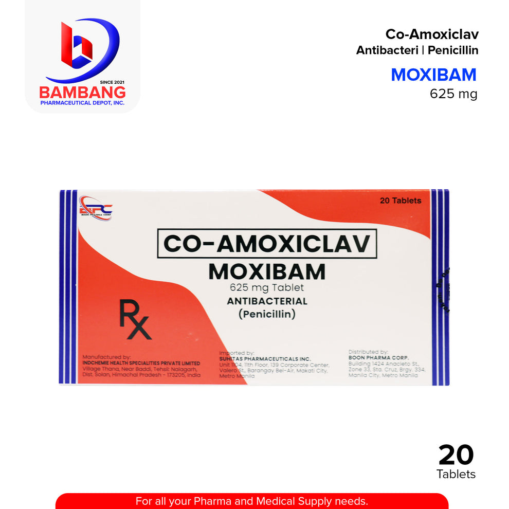 MOXIBAM Co-Amoxiclav 625mg Antibacterial (Penicillin) Tablet 20's ...