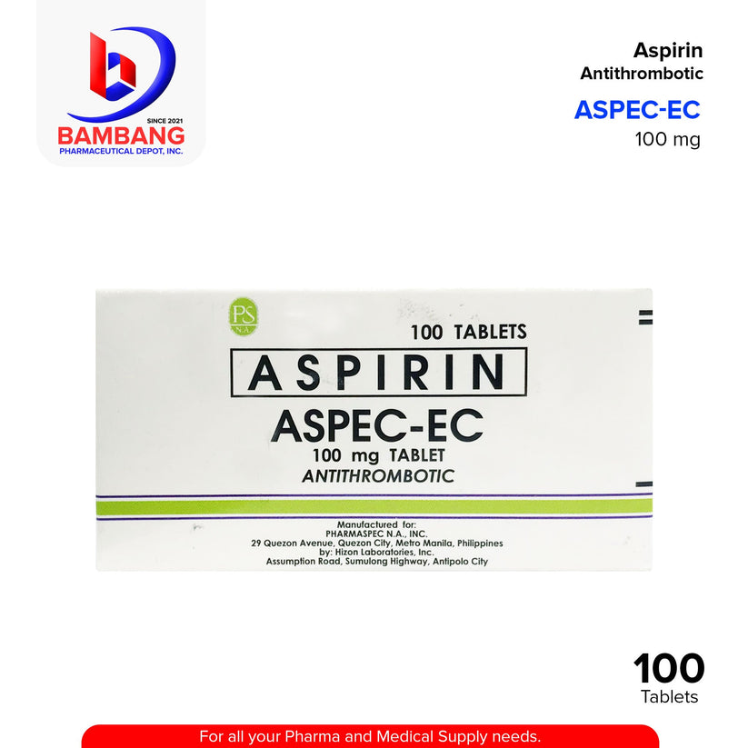 ASPEC-EC Aspirin Antithrombotic 100mg Tablet 100's – Bambang ...
