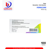 FERRICORE Iron (as Ferrous Sulfate) Sugar Coated Hematinic / Anti-Anem ...
