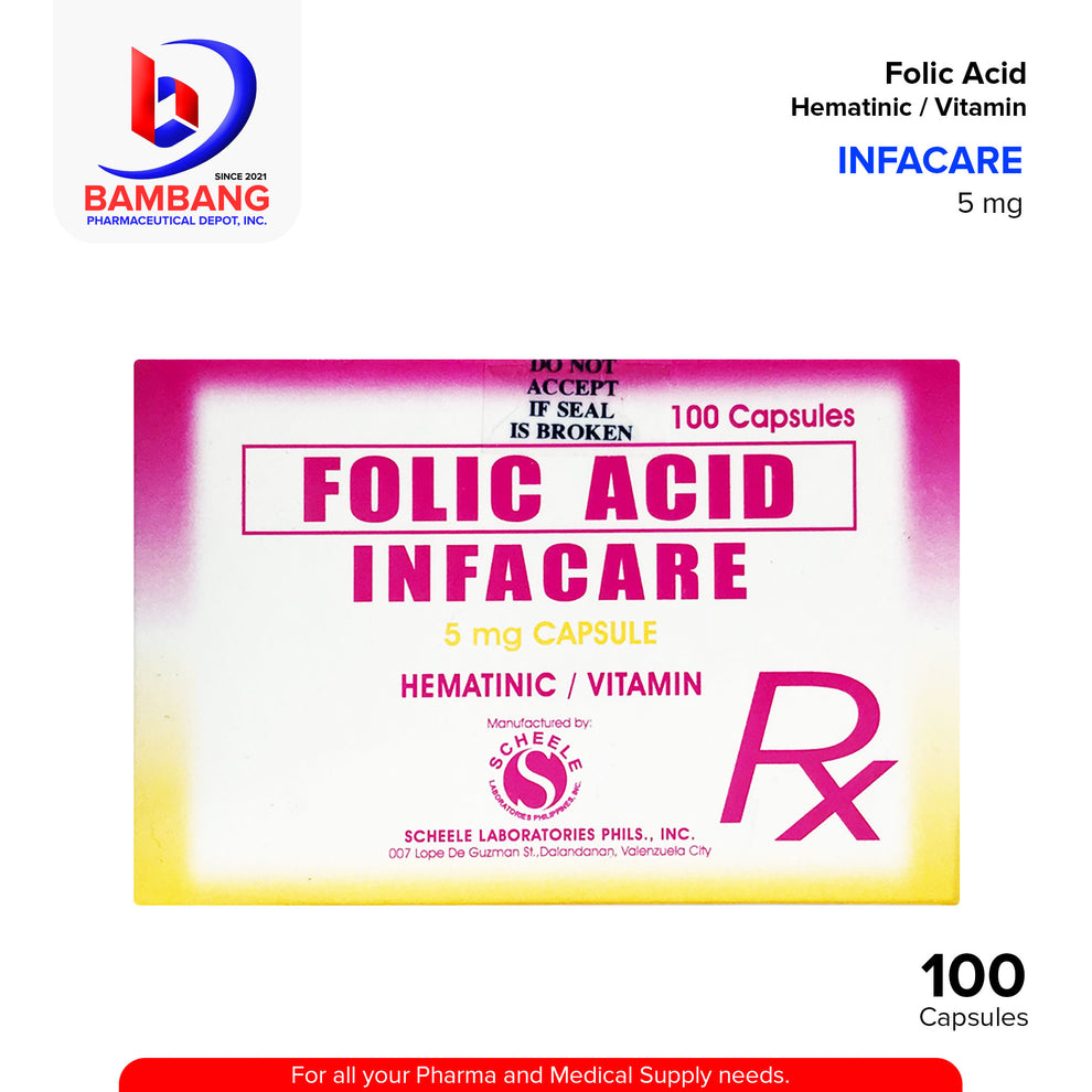 INFACARE Folic Acid Hematinic / Vitamin 5 mg Capsules 100's – Bambang ...