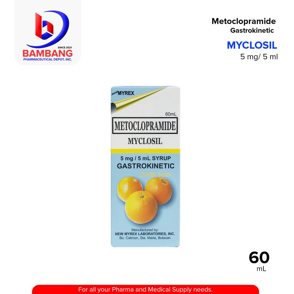MYCLOSIL Metoclopramide 5 mg / 5 mL Syrup Gastrokinetic Orange Flavor ...