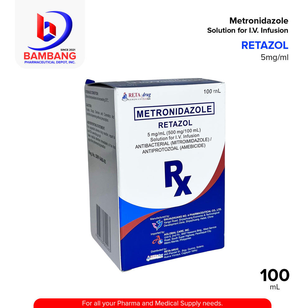 RETAZOL Metronidazole Antibacterial (Mitroimidazole) Antiprotozoal (Am ...