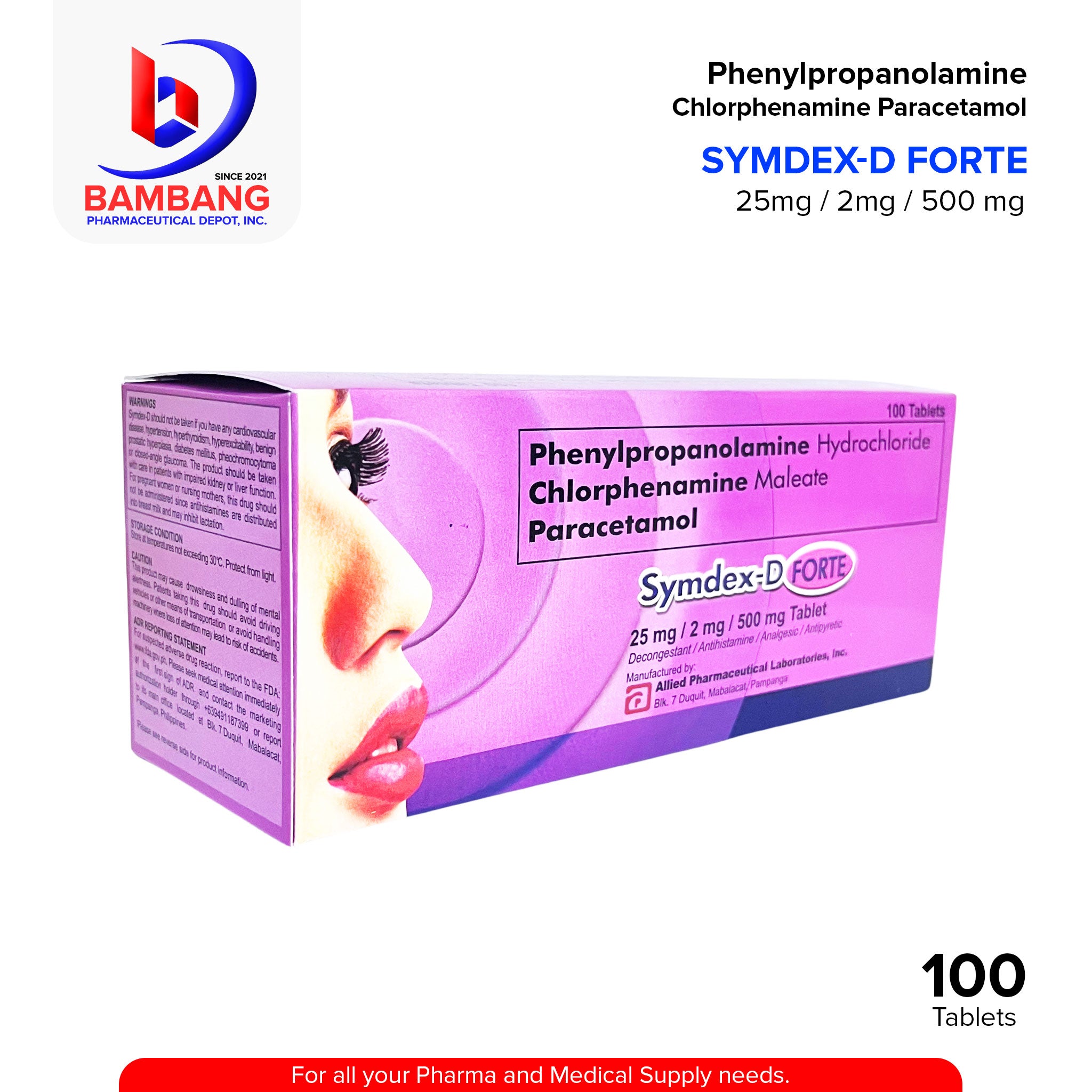 SYMDEX-D FORTE Phenylpropanolamine Hydrochloride Chlorphenamine Maleat ...