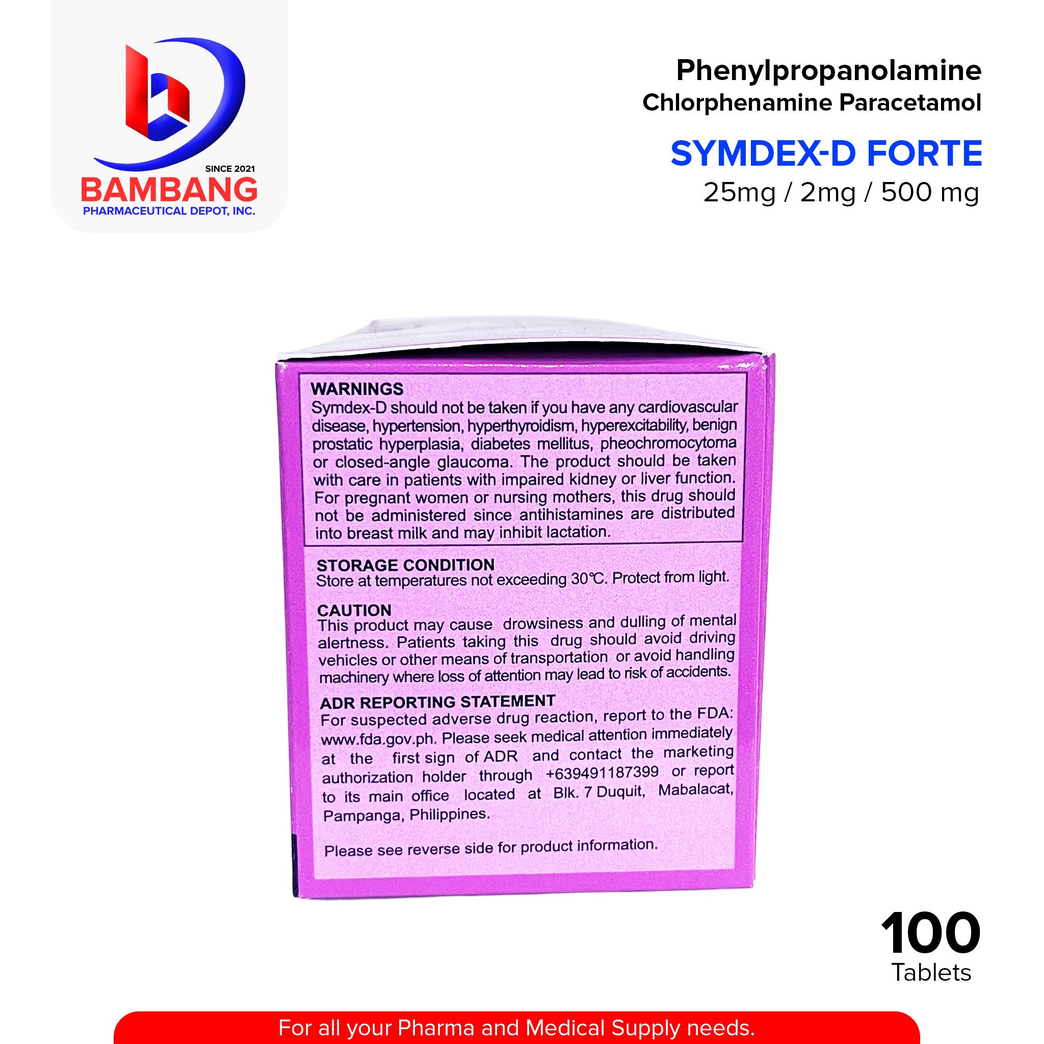 SYMDEX-D FORTE Phenylpropanolamine Hydrochloride Chlorphenamine Maleat ...