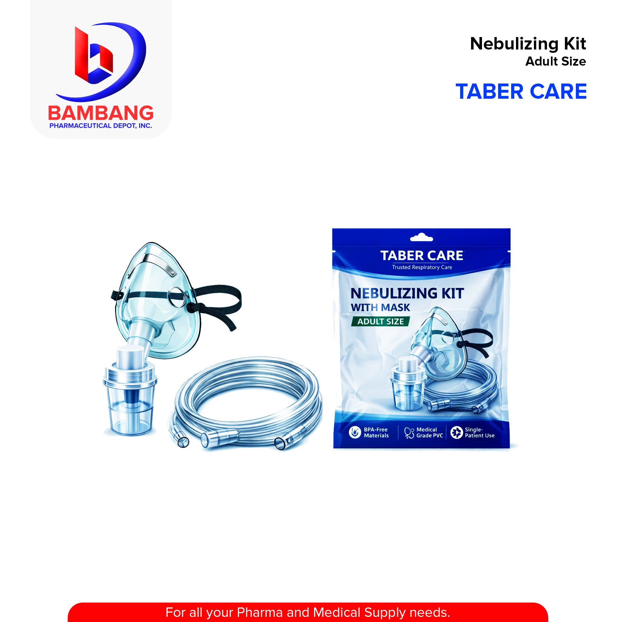 TABER CARE Nebulizing Kit with Mask Adult – Bambang Pharmaceutical ...