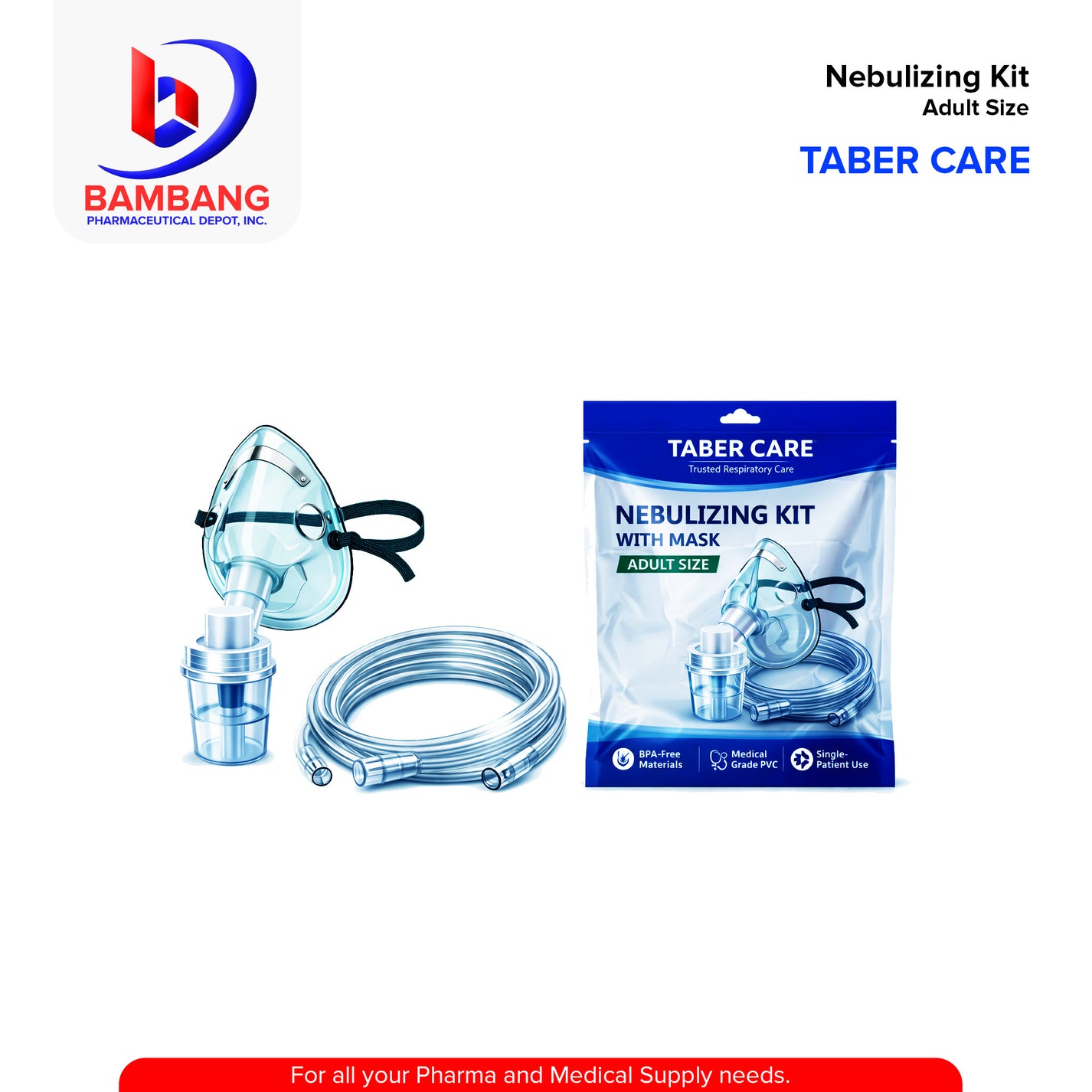 TABER CARE Nebulizing Kit with Mask Adult – Bambang Pharmaceutical ...