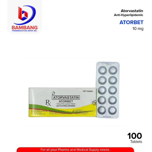 ATORBET Atorvastatin 10mg Film Coated Tablet 100's – Bambang ...