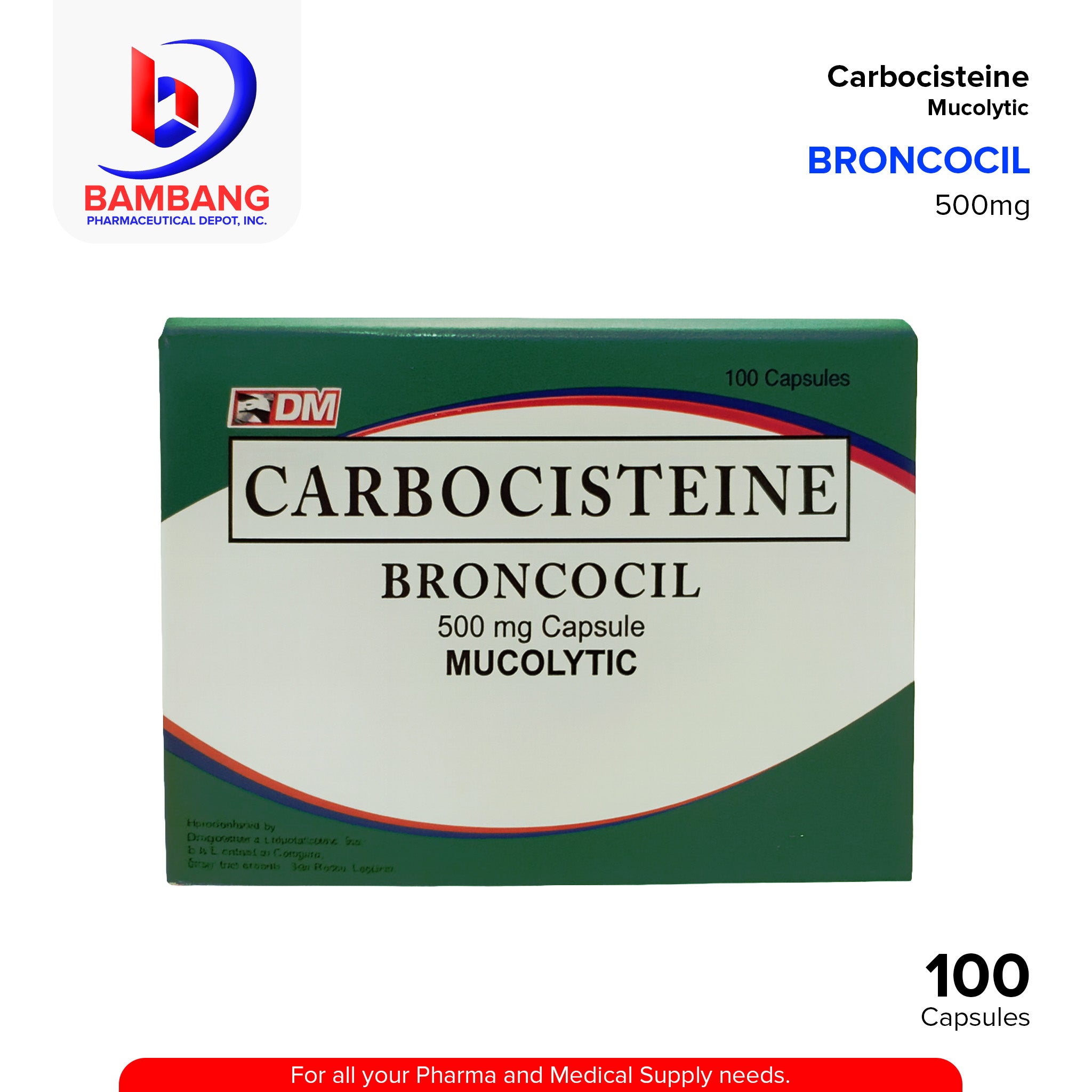 BRONCOCIL Carbocisteine 500mg Mucolytic Capsule 100's – Bambang ...