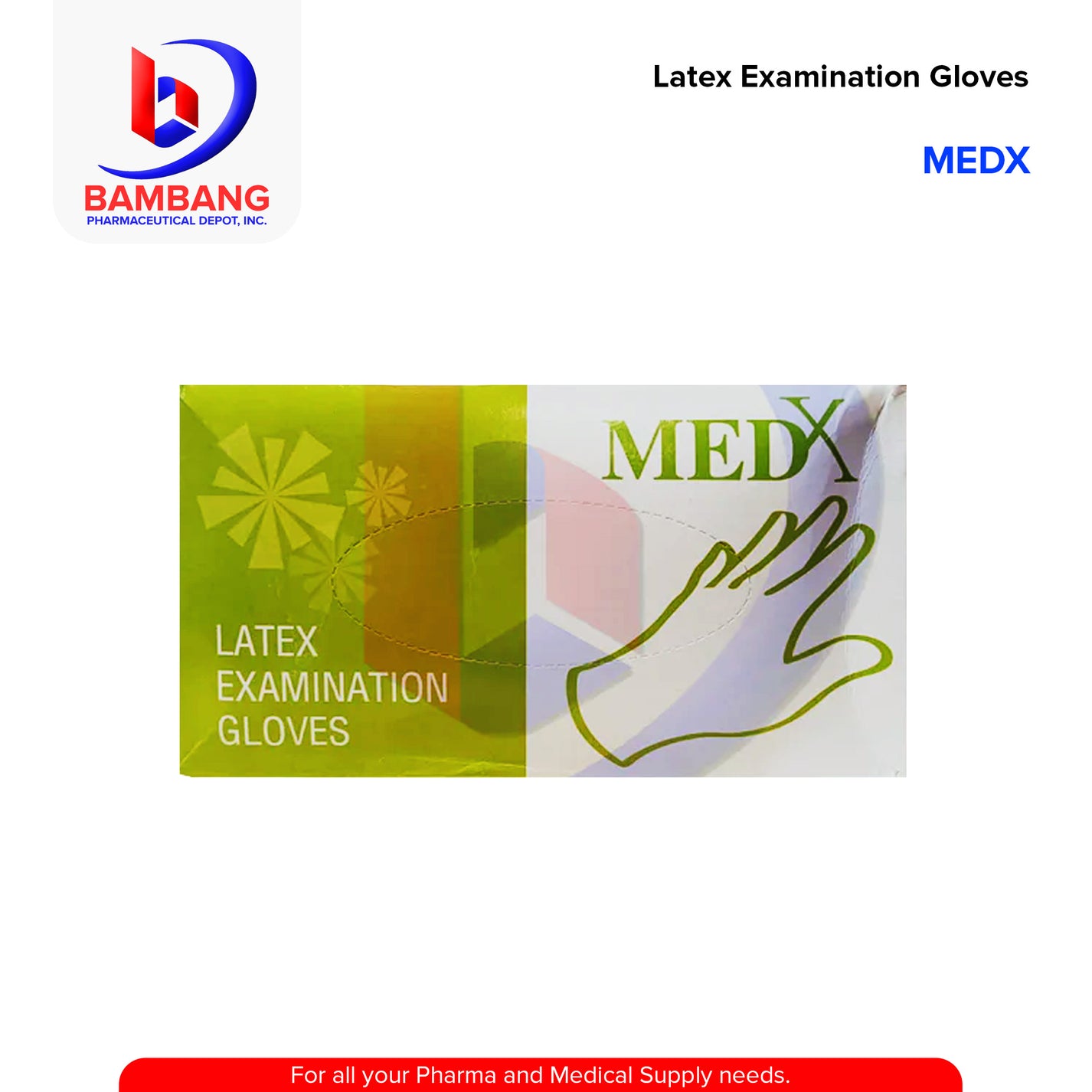 MEDX Latex Examination Gloves pieces 100's – Bambang Pharmaceutical ...