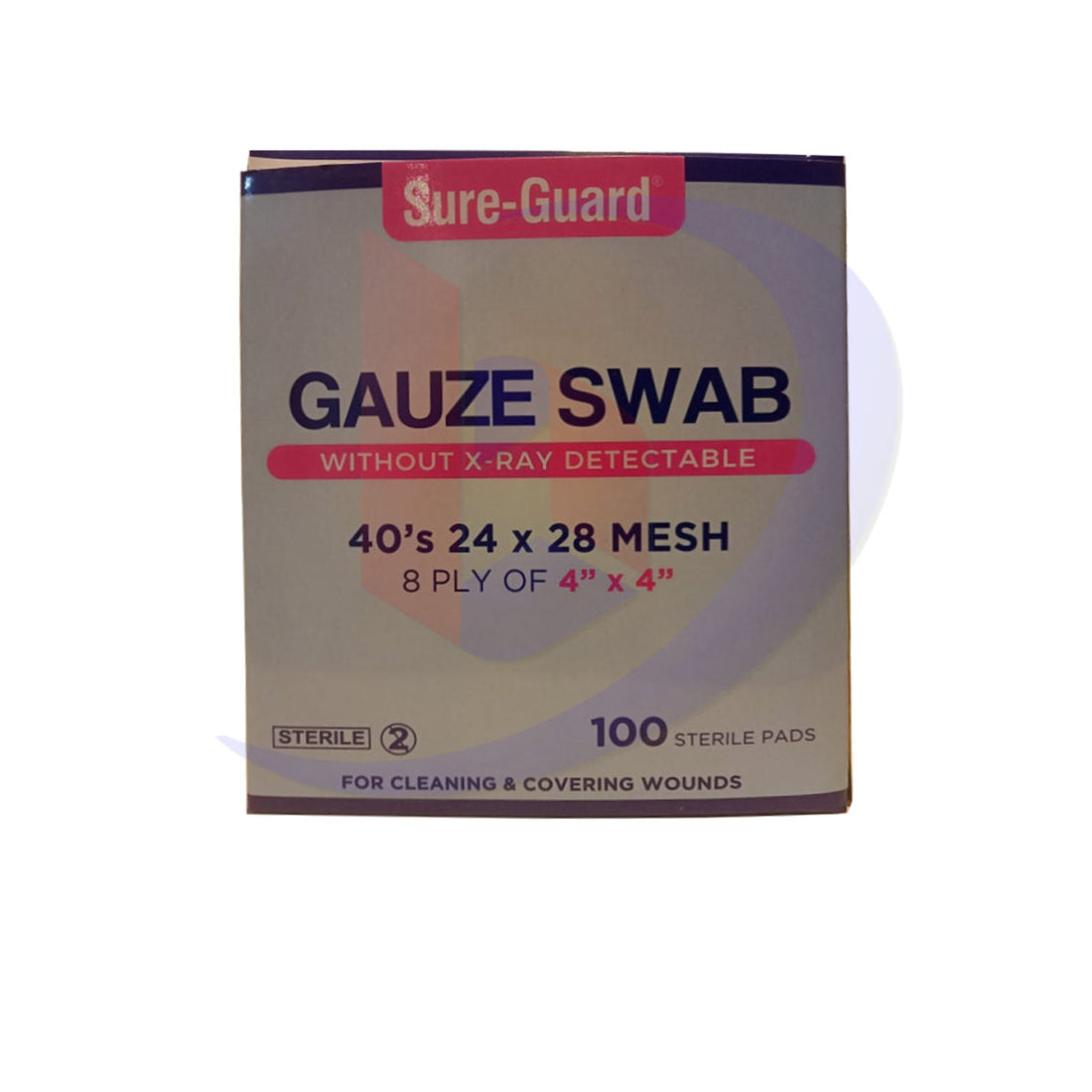 Gauze Swab (Sureguard) 24x28 8ply of 4" x 4" Mesh Sterile Pads 100's ...