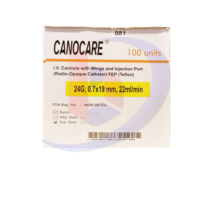 IV Cannula with Wings and Injection Port (Canocare) Radio Opaque Cathe – Bambang Pharmaceutical ...
