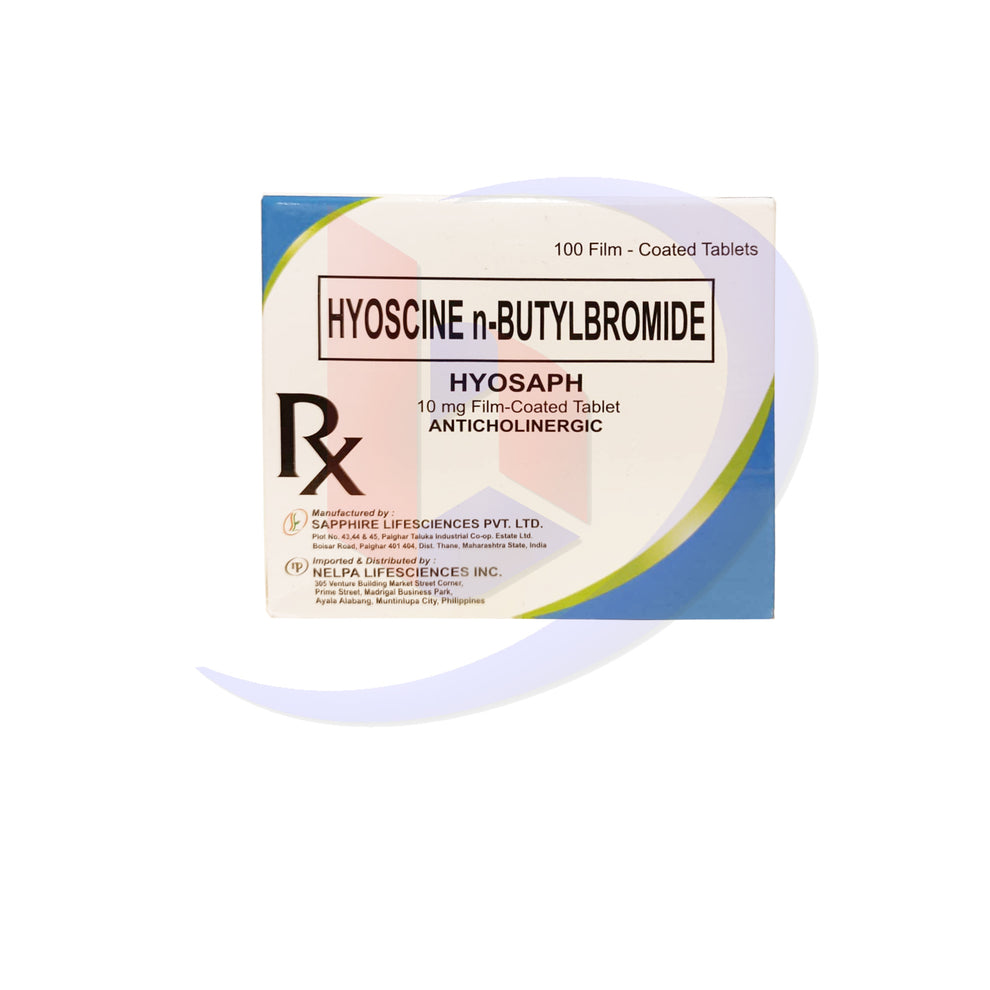 Hyoscine N Butylbromide (Hyosaph) 10mg Film Coated Tablet 100's ...