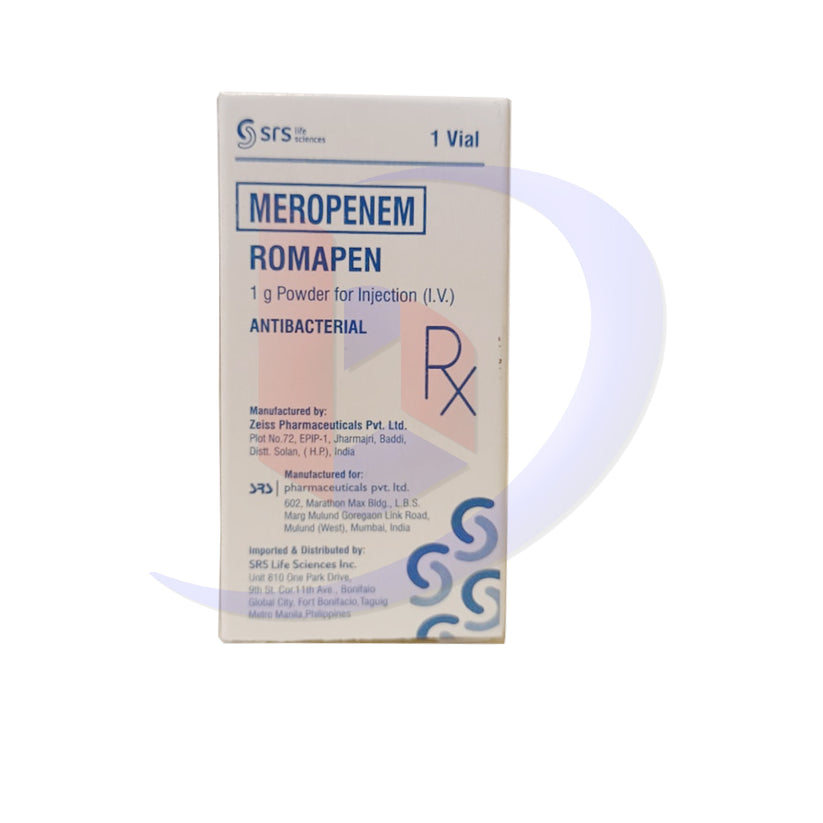 Meropenem (Romapen) 1g Powder for Injection I.V Vial 1's – Bambang ...