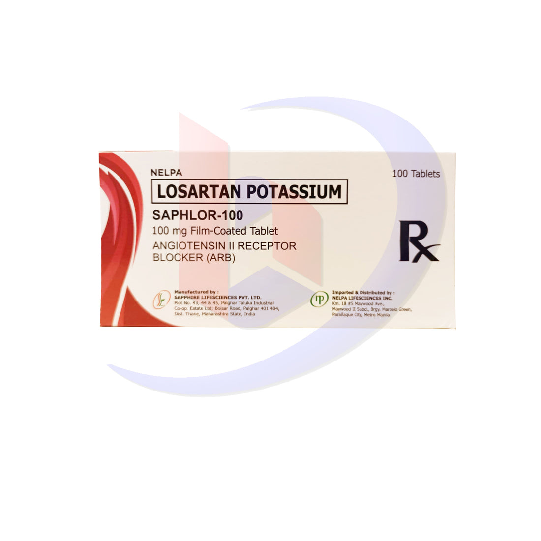 Losartan Potassium (Saphlor 100) 100mg Film Coated Tablet 100's ...